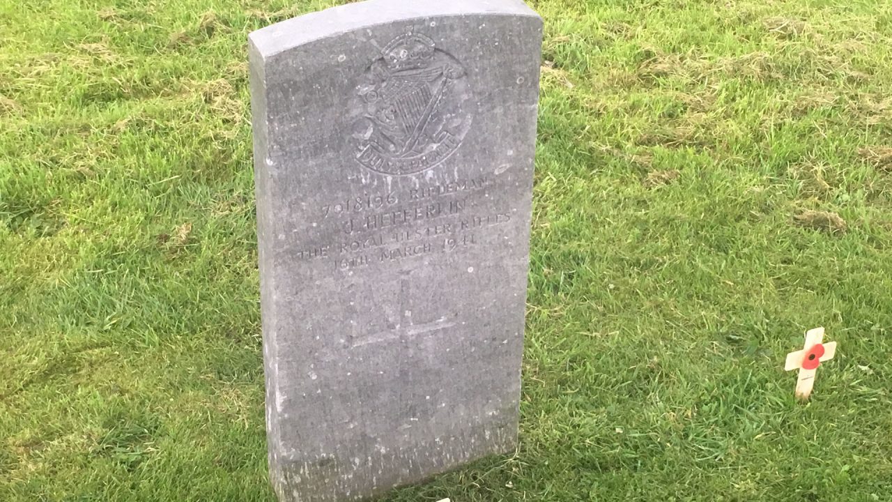 Grave of John Hefferlin - WartimeNI